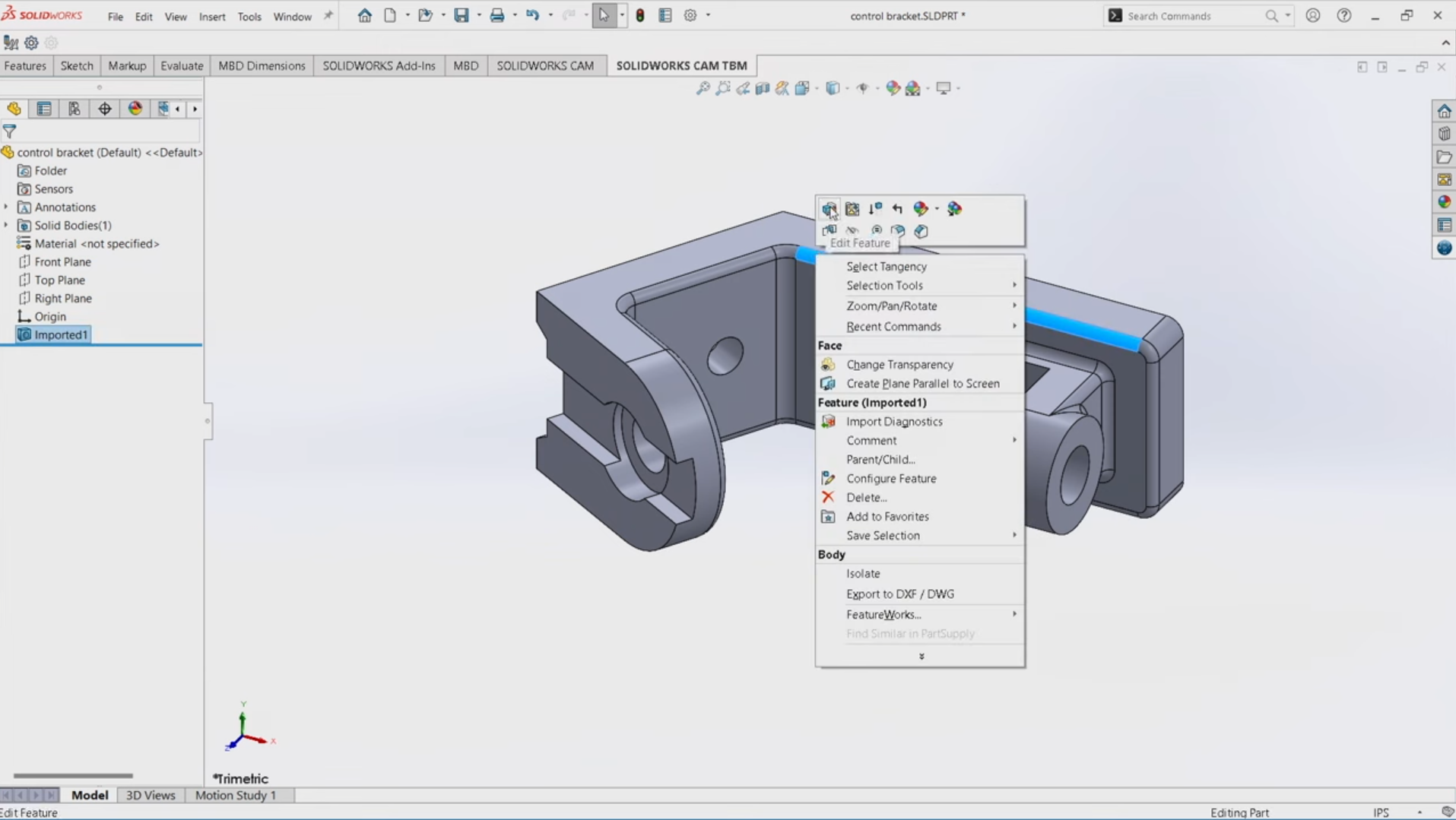 SOLIDWORKS Tips & Tricks 10 – Uvoz modela i "Edit Features" | STROJOTEHNIKA
